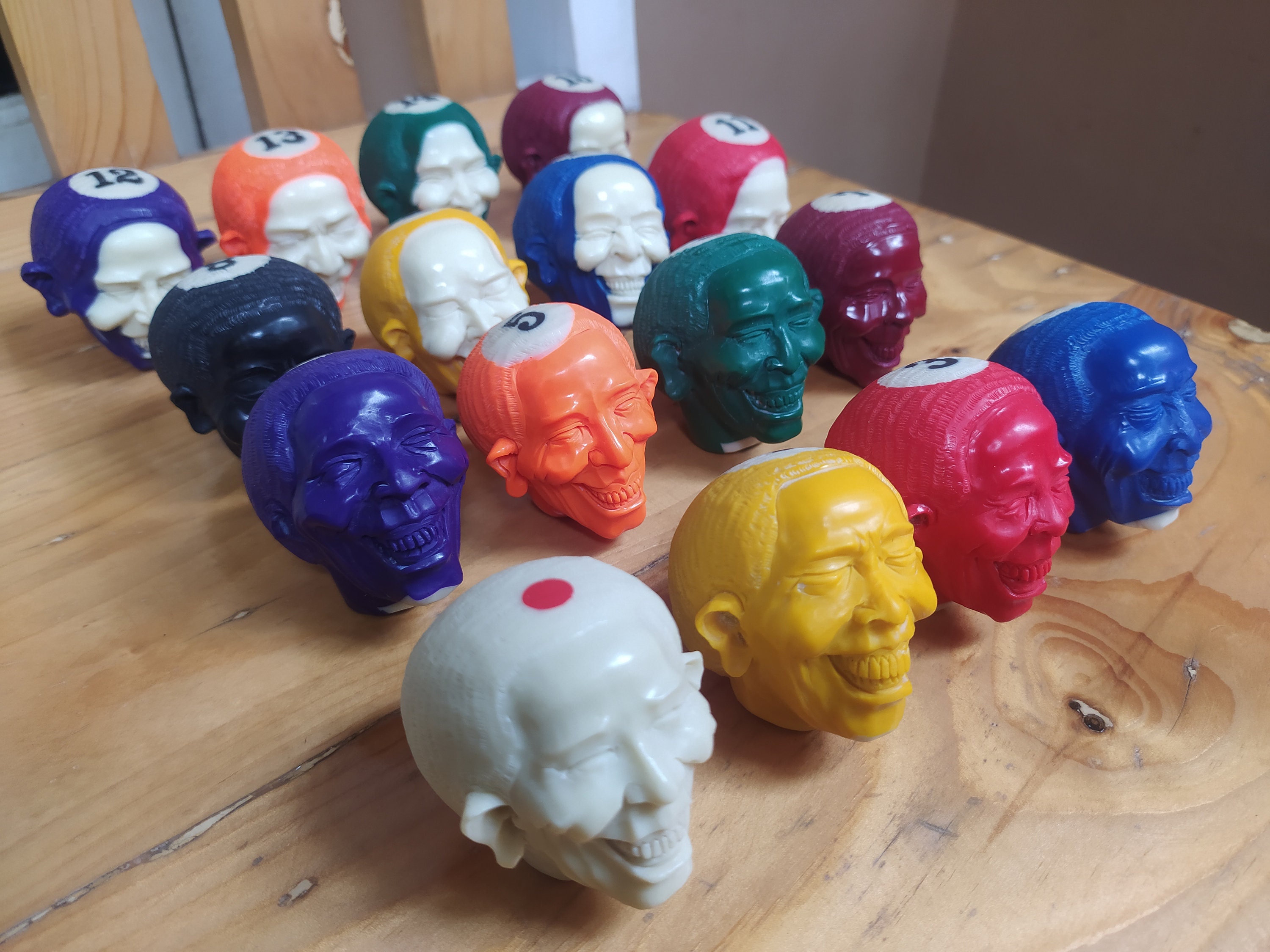 1 SET (16 Pcs) President Barack Barrack Obama Head From Billiard Ball ...