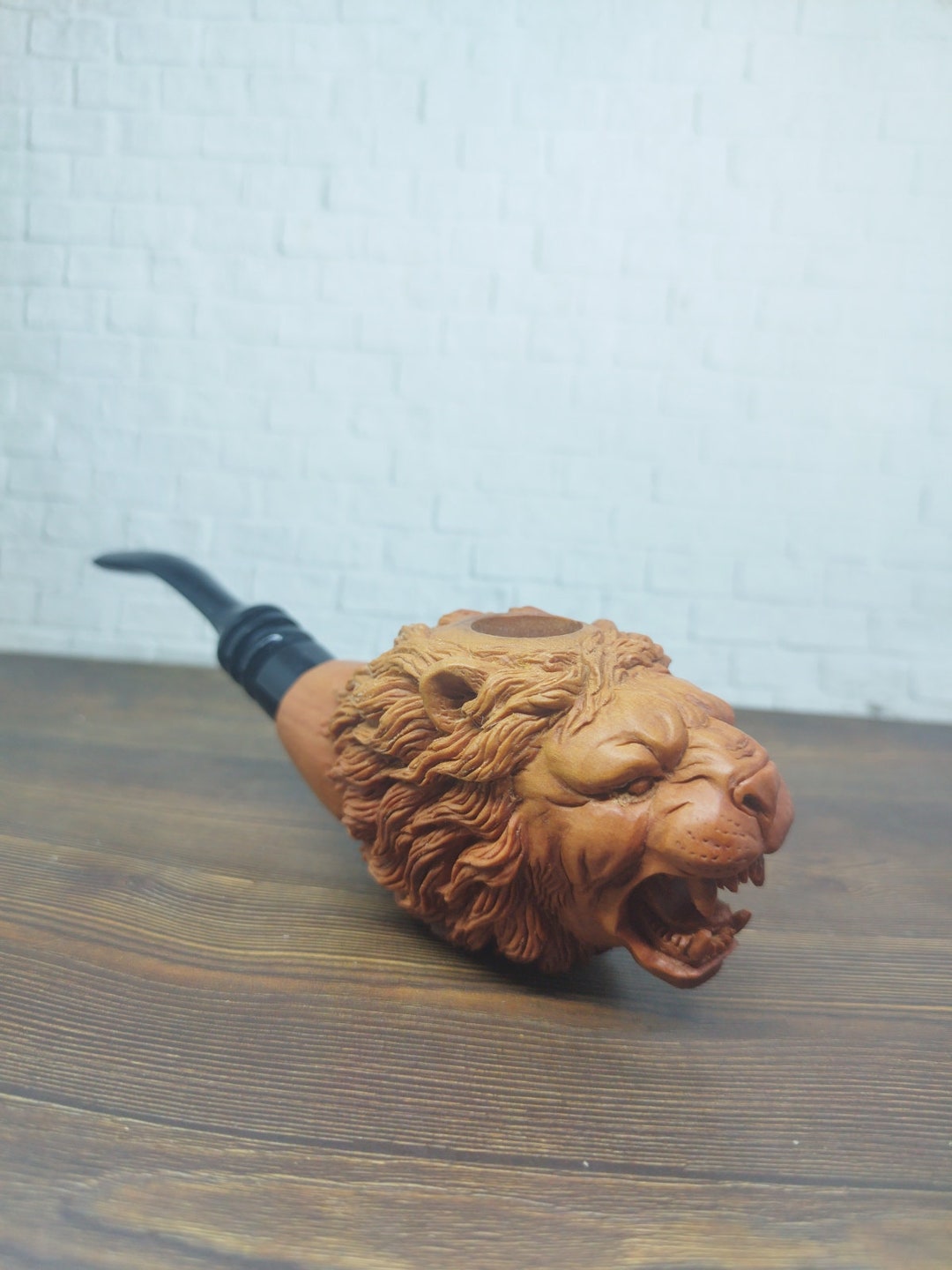 Lion Tiger Simba Head Tobacco Smoking Pipe From Sapodilla Wood Carved ...