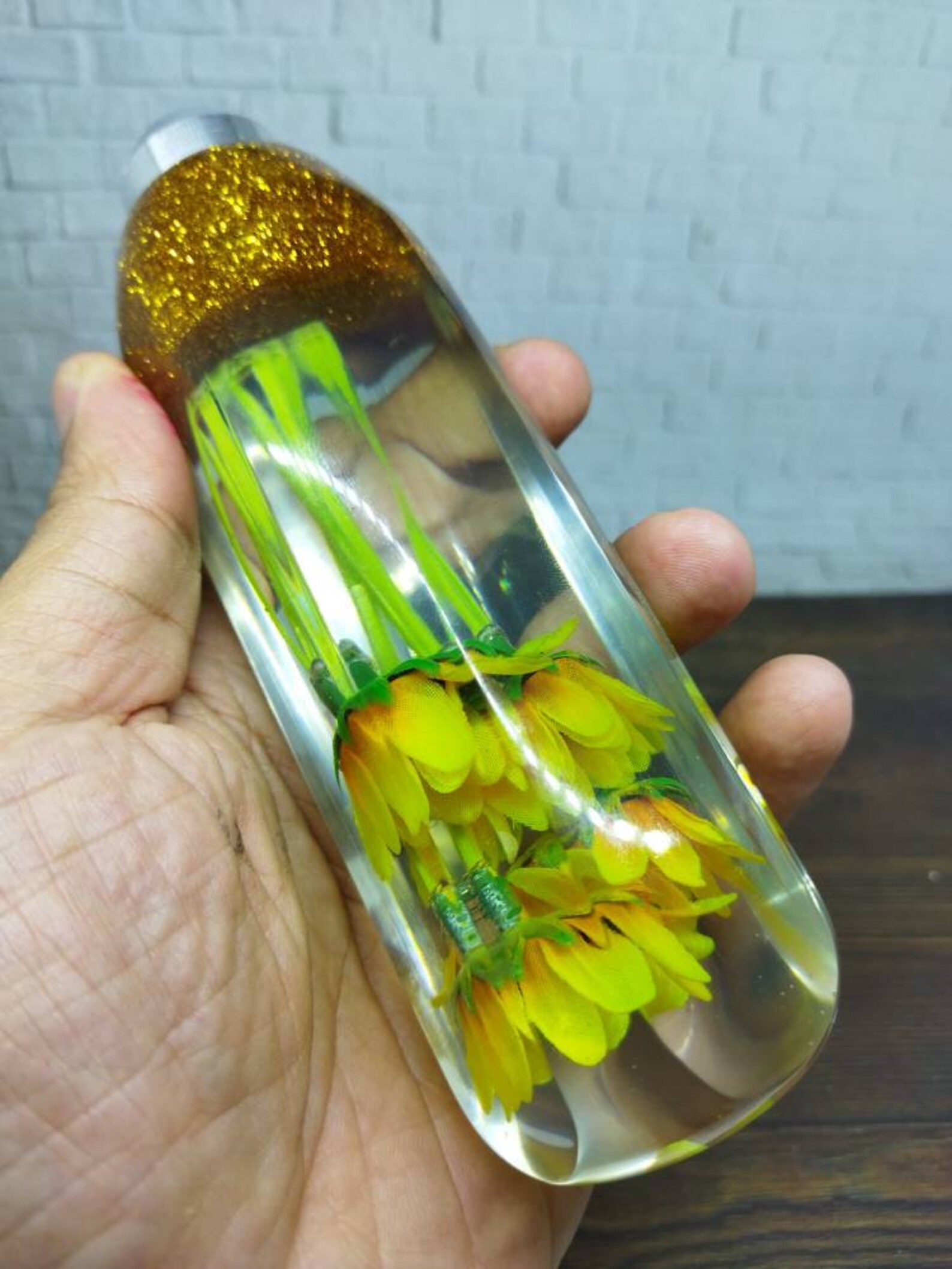 Underwater Yellow Sunflower Sun Flower Gear Shift Knob Acrylic Resin ...