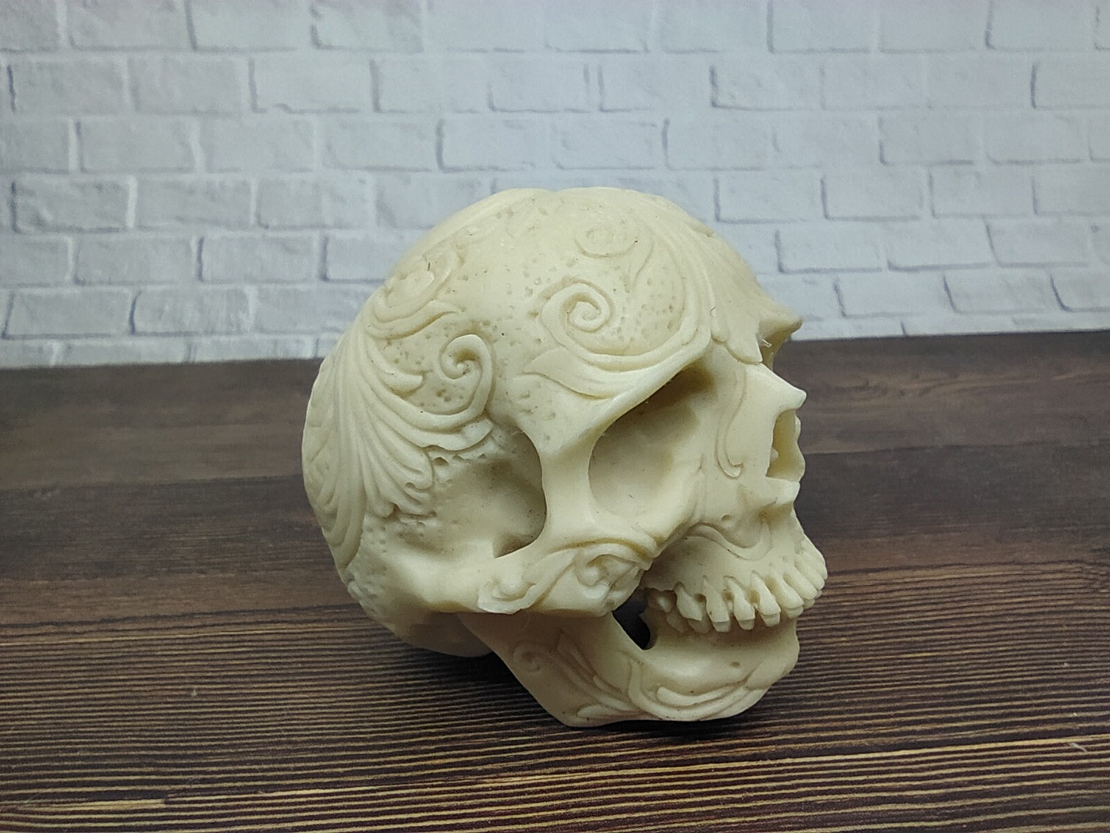 Tribal Flower Tibetian Tibetan Skull Skeleton Head Statue From | Etsy