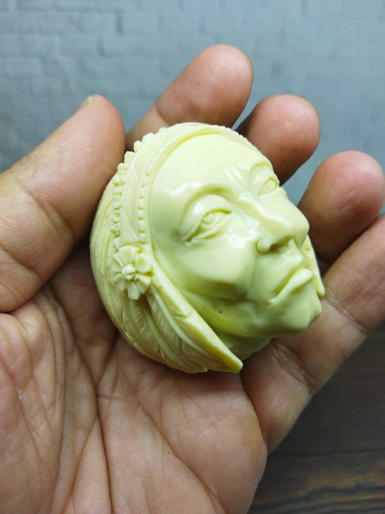 Indian Chief Head Statue From Billiard Cue Ball Hand Carved - Etsy
