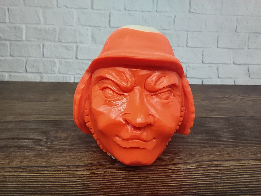 Samurai Shogun Head Statue From Billiard Ball Number 5 Hand Carved - Etsy