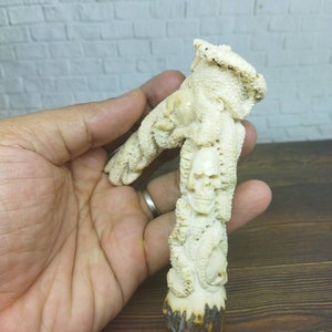 Cthulhu Octopus Kraken and Skull Head Handle Walking Stick Cane From ...