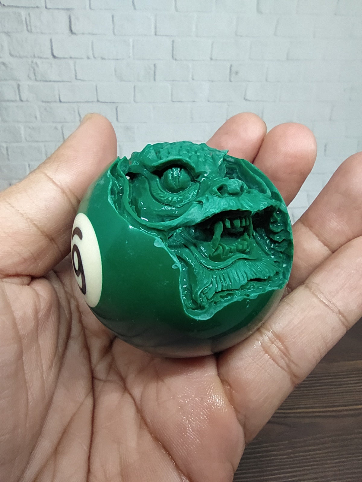 Dragon Ball Head Statue From Billiard Ball Number 6 Hand Carved - Etsy