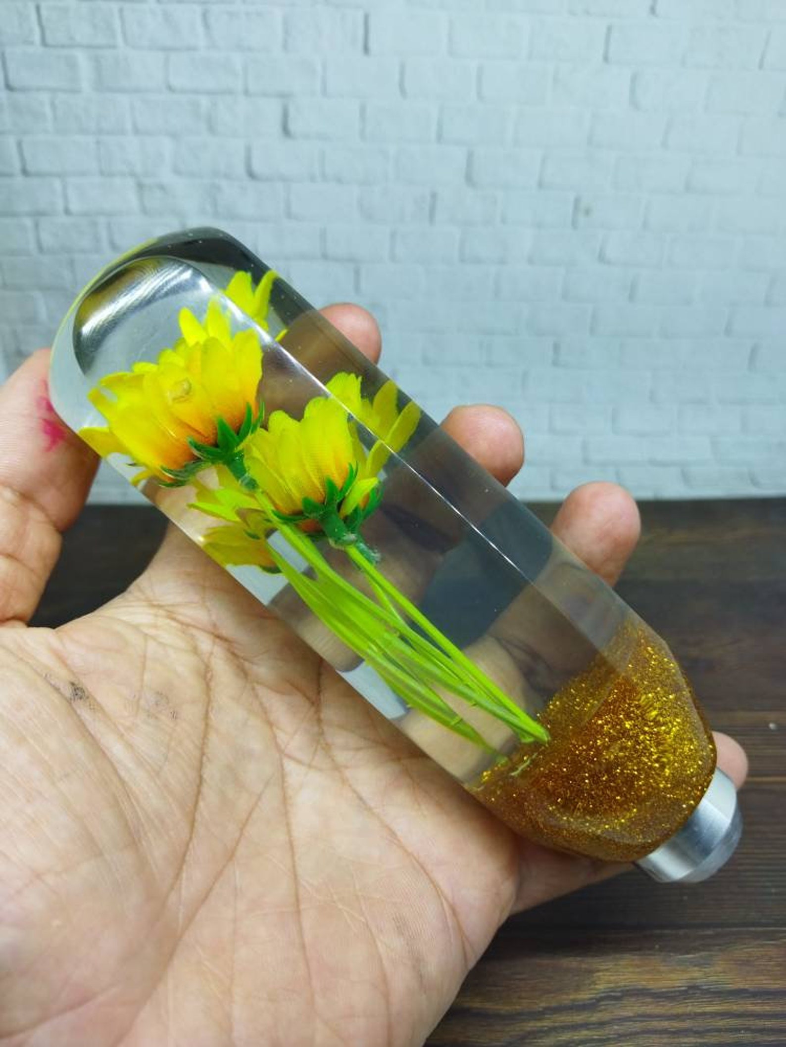 Underwater Yellow Sunflower Sun Flower Gear Shift Knob Acrylic Resin ...