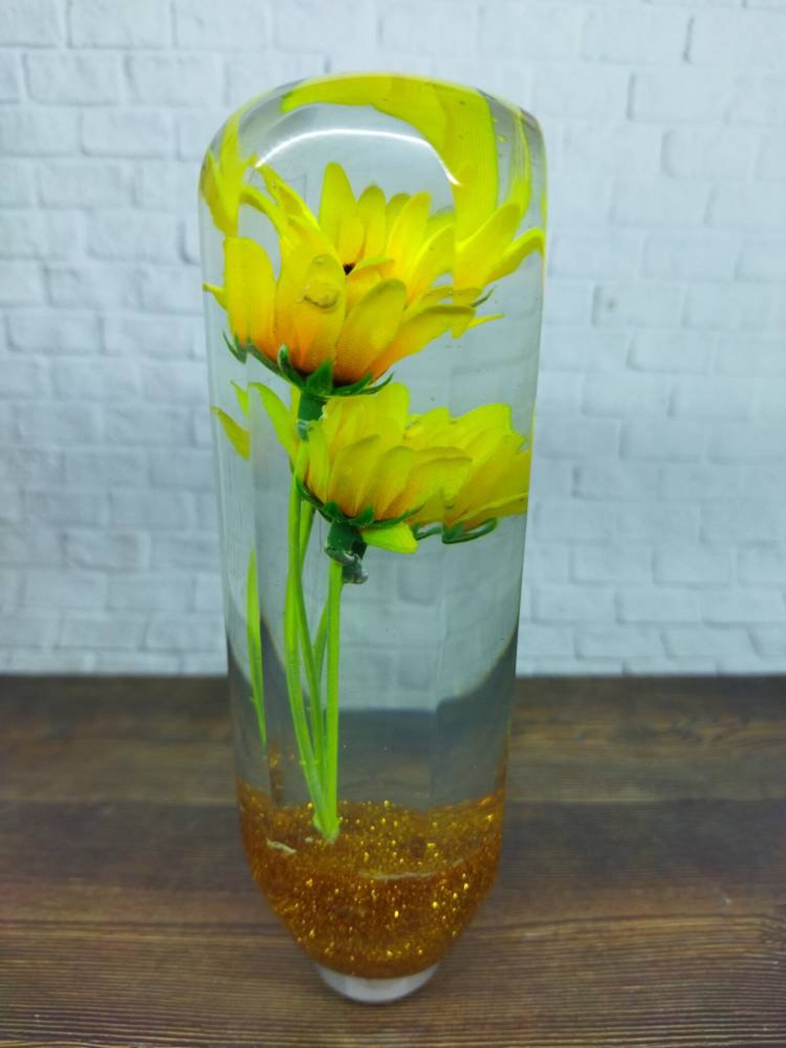 Underwater Yellow Sunflower Sun Flower Gear Shift Knob Acrylic Resin ...