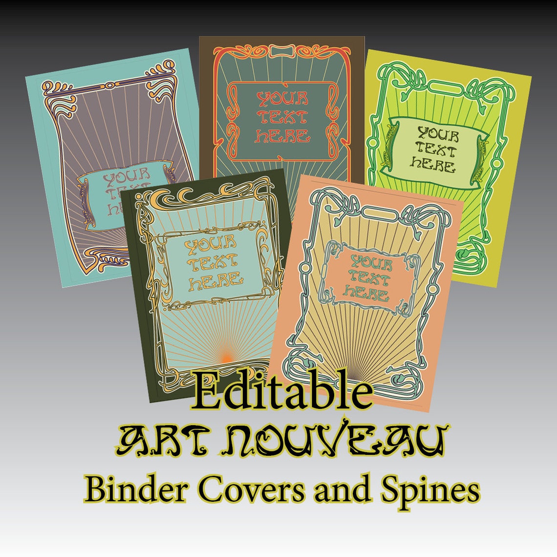 Editable Binder Covers in Art Nouveau Style | Etsy
