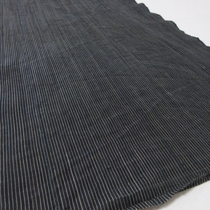 Vintage Japanese Indigo Linen Fabric / Aizome / Asa / Shima / Stripe ...