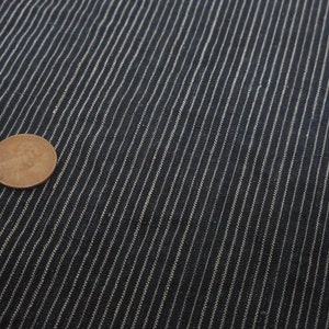 Vintage Japanese Indigo Linen Fabric / Aizome / Asa / Shima / Stripe ...