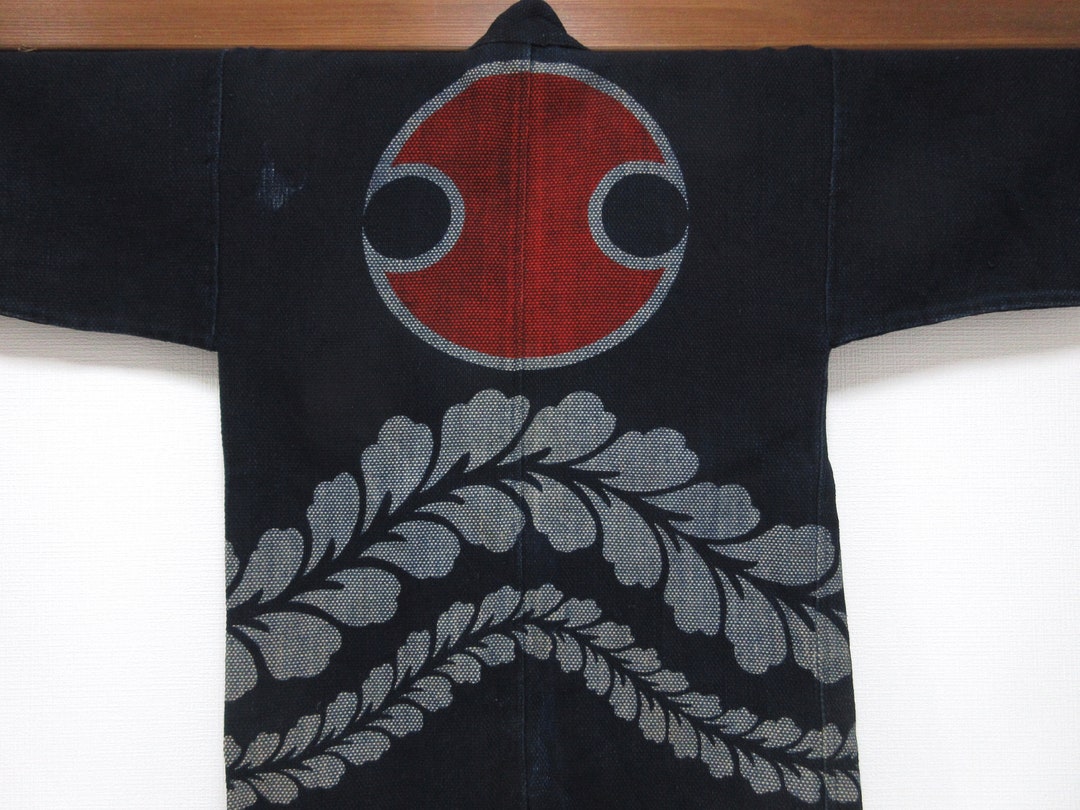 Vintage Japanese Indigo Hanten Jacket / Hanten / Aizome / Kanji ...