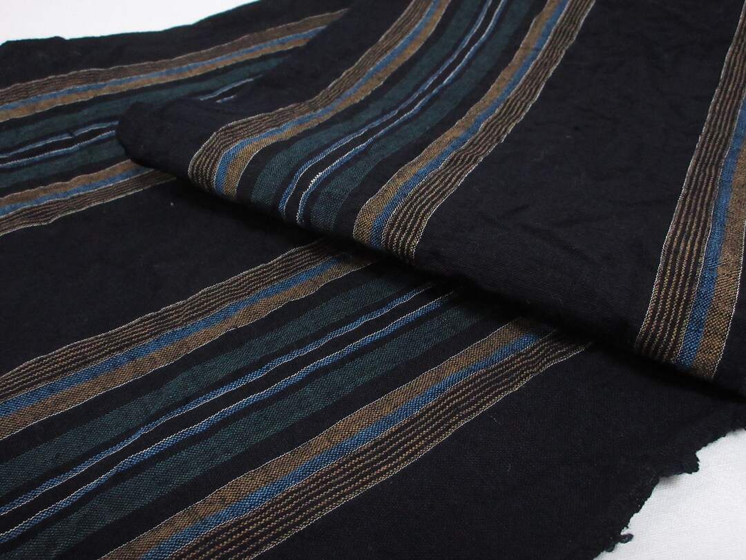 Vintage Japanese Indigo Fabric / Aizome / Shima / Stripe Design / No ...