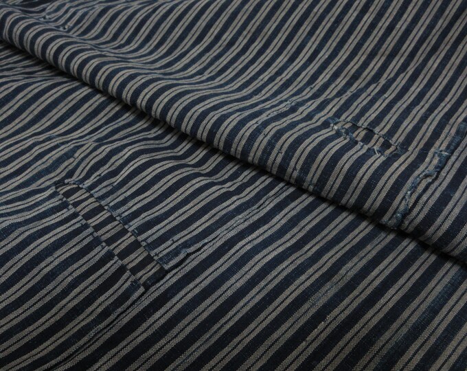 Vintage Japanese Indigo Fabric / Aizome / Boro / Shima / Stripe Design ...