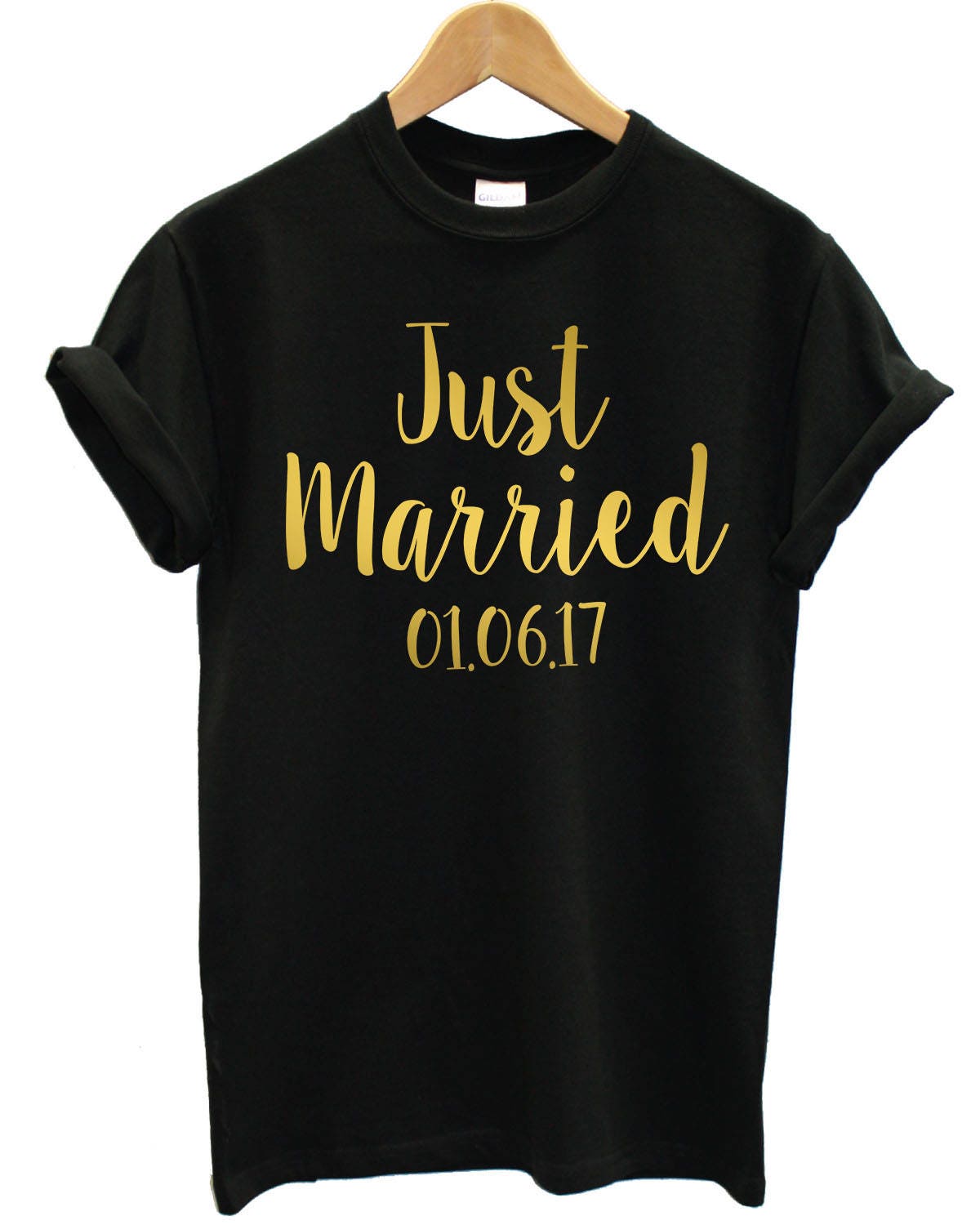 Just Married T Shirts Personalised Wedding Date Shirt Custom Etsy