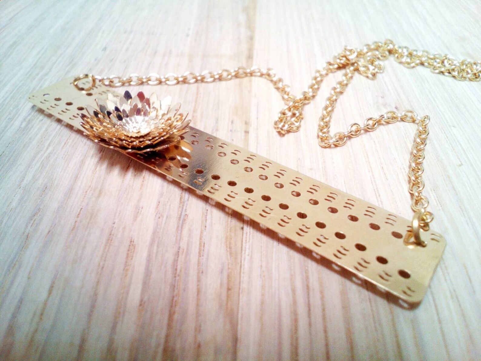 Flower Pendant, Gold Flower Necklace, Unique Gifts, Flower Girl Gift ...