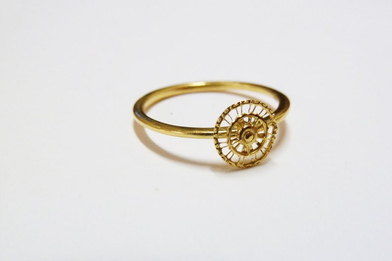 Minimalist Gold Ring, Handmade Unique Bicycle Elements Ring, Made of ...
