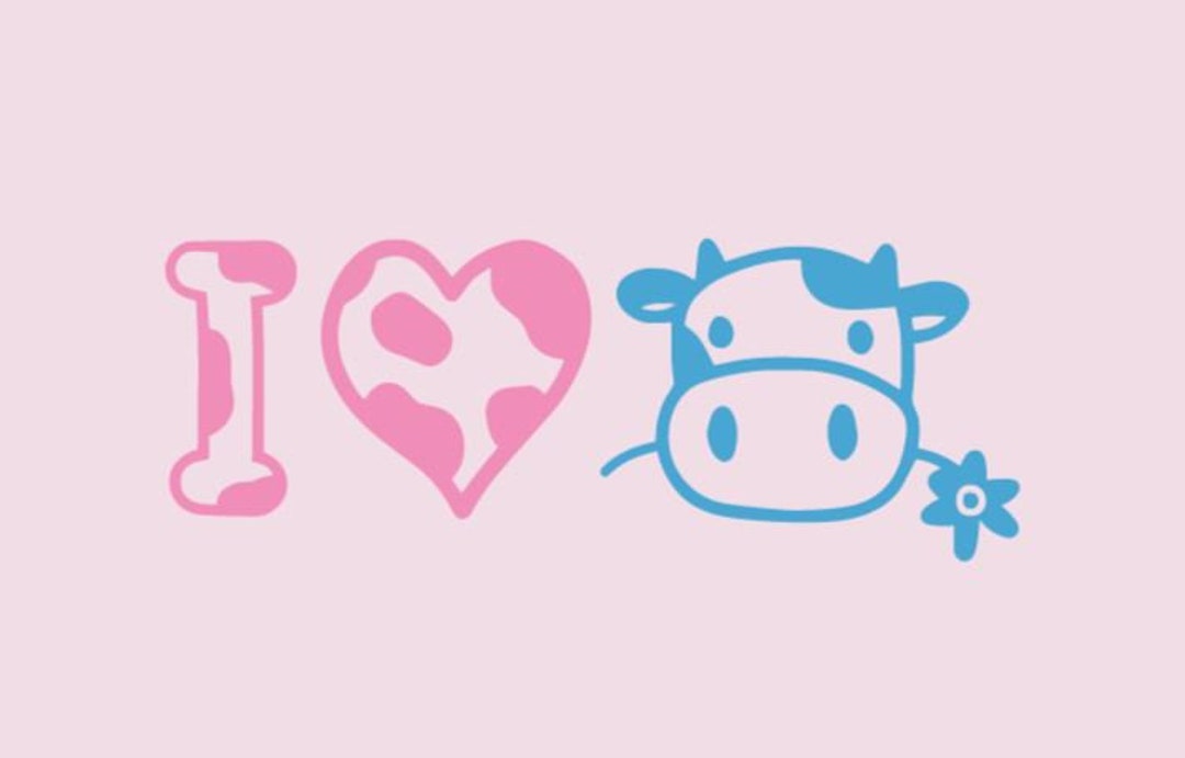 I Love Cow SVG, DXF, Png Files. Two Designs Included. Baby/kids Cow ...