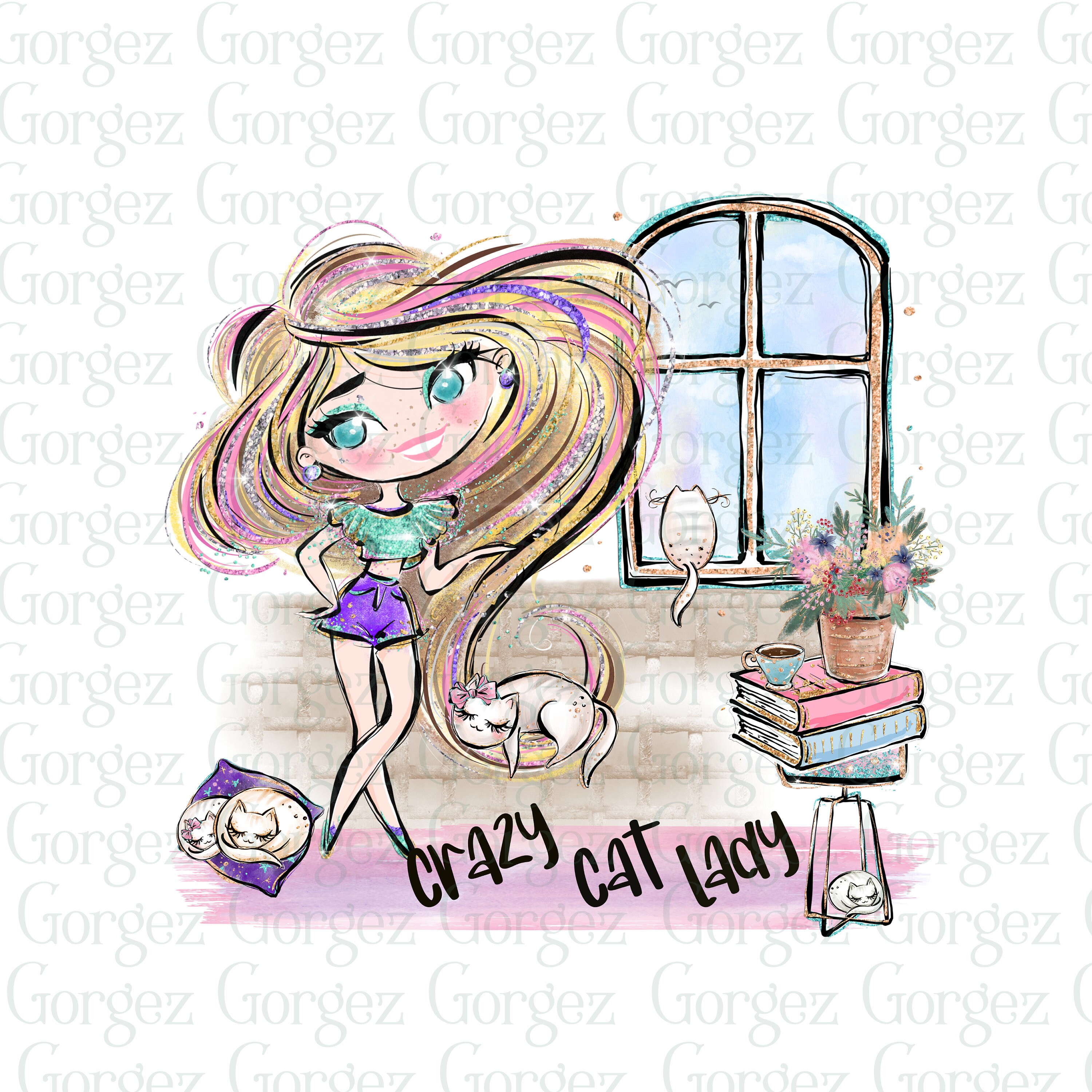 Crazy Cat Lady PNG Digital File. - Etsy