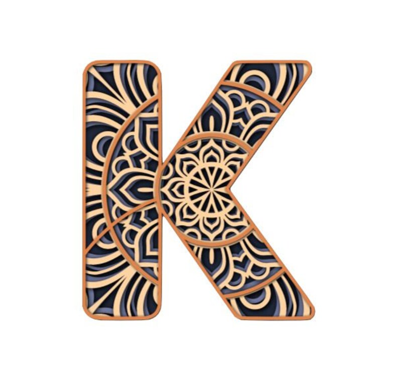 3d Layered Letter K Mandala SVG. Individual Svgs for Each - Etsy