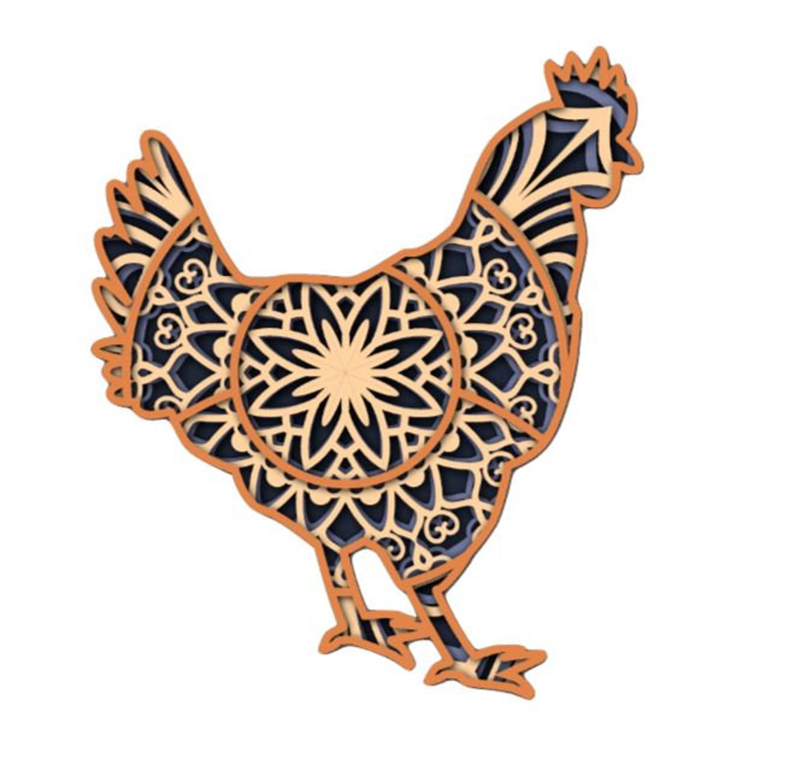 3d couches Poulet/poule Mandala SVG. Deux designs. SVG - Etsy France