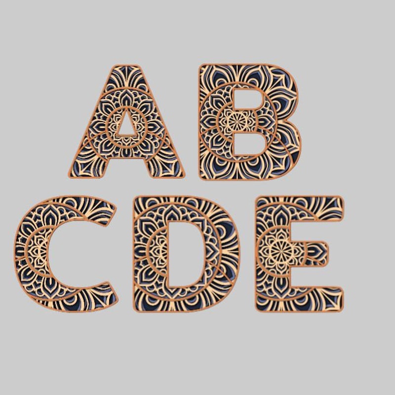 Mandala Letters Svg - Etsy