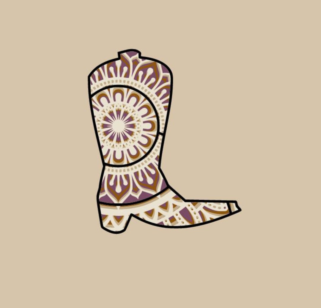 3d Layered Boot SVG. Cowboy Boot. 5 Layers. 2 Versions Included ...