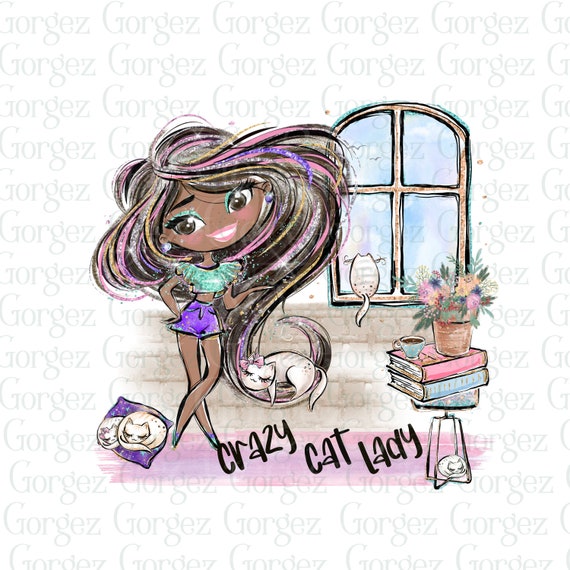 Crazy Cat Lady PNG Digital File. - Etsy