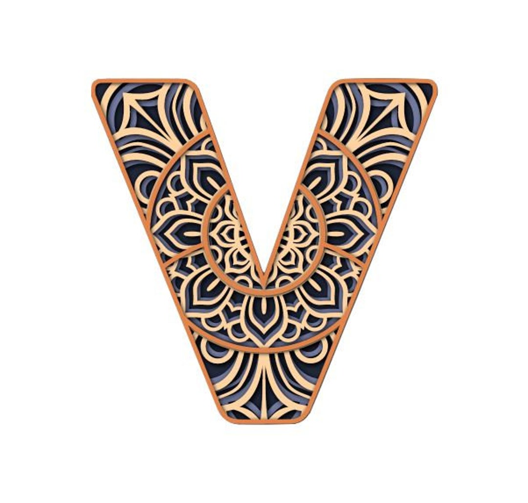 3d Layered Letter V Mandala SVG. Individual Svgs for Each Separate ...