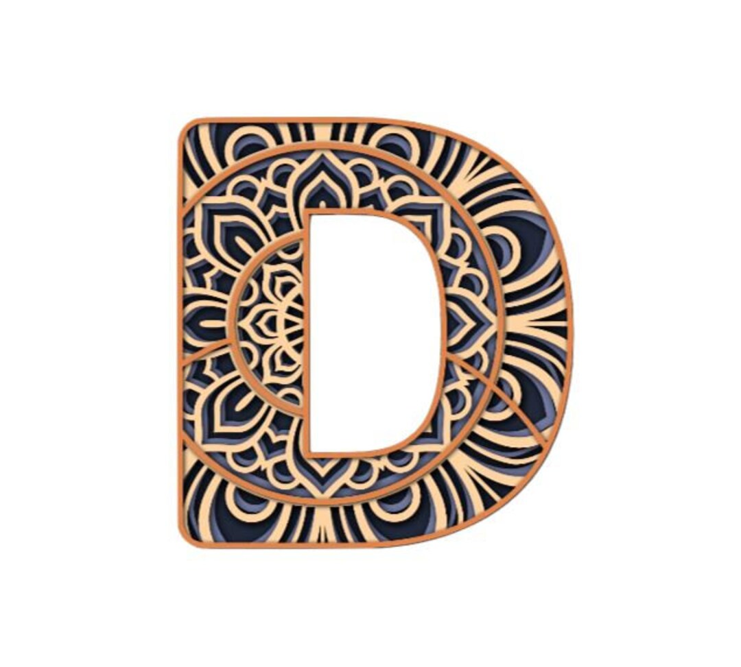 3d Layered Letter D Mandala SVG. Individual Svgs for Each Separate ...