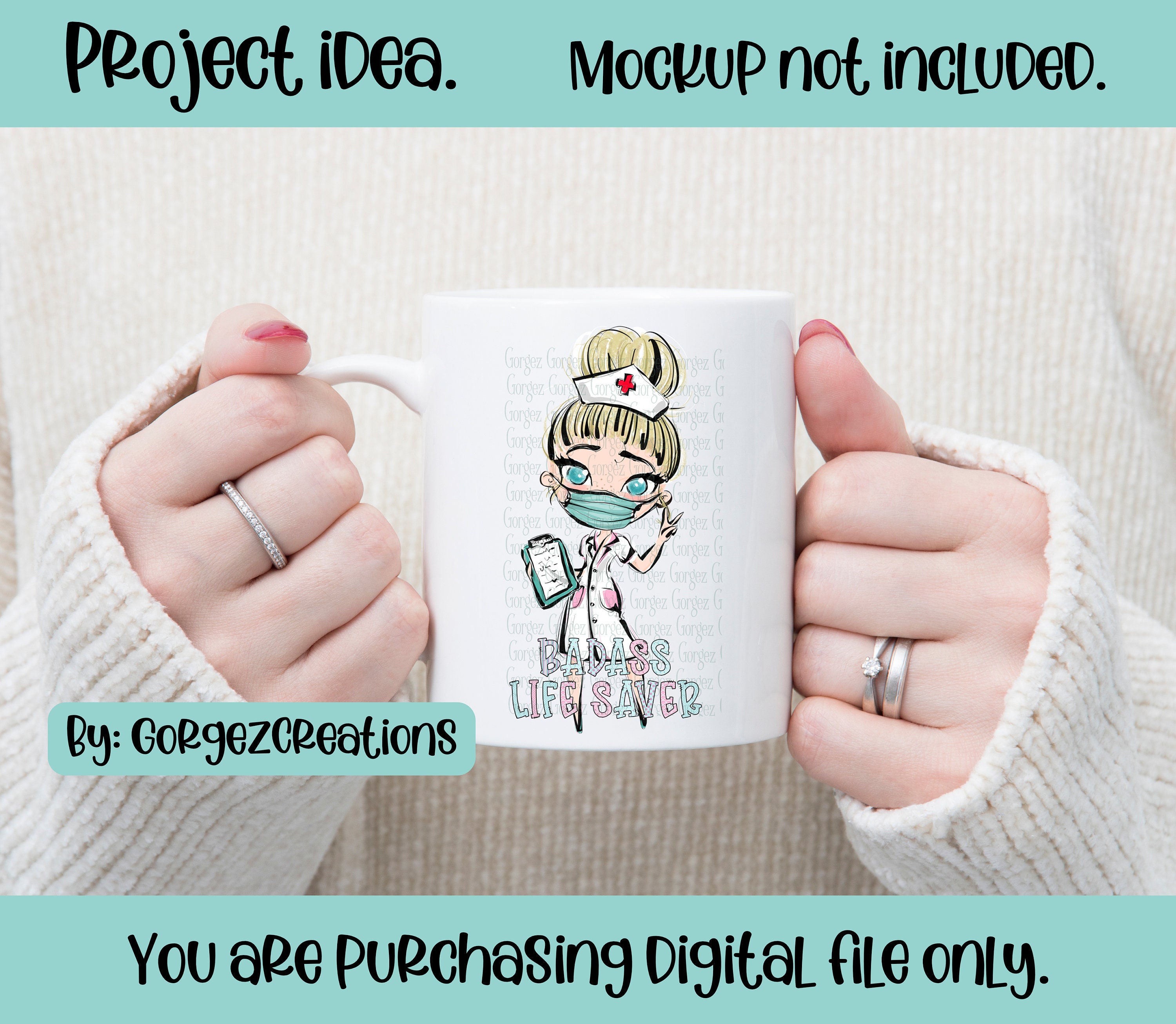 Badass Life Saver PNG Digital File. Sublimation Nurse - Etsy