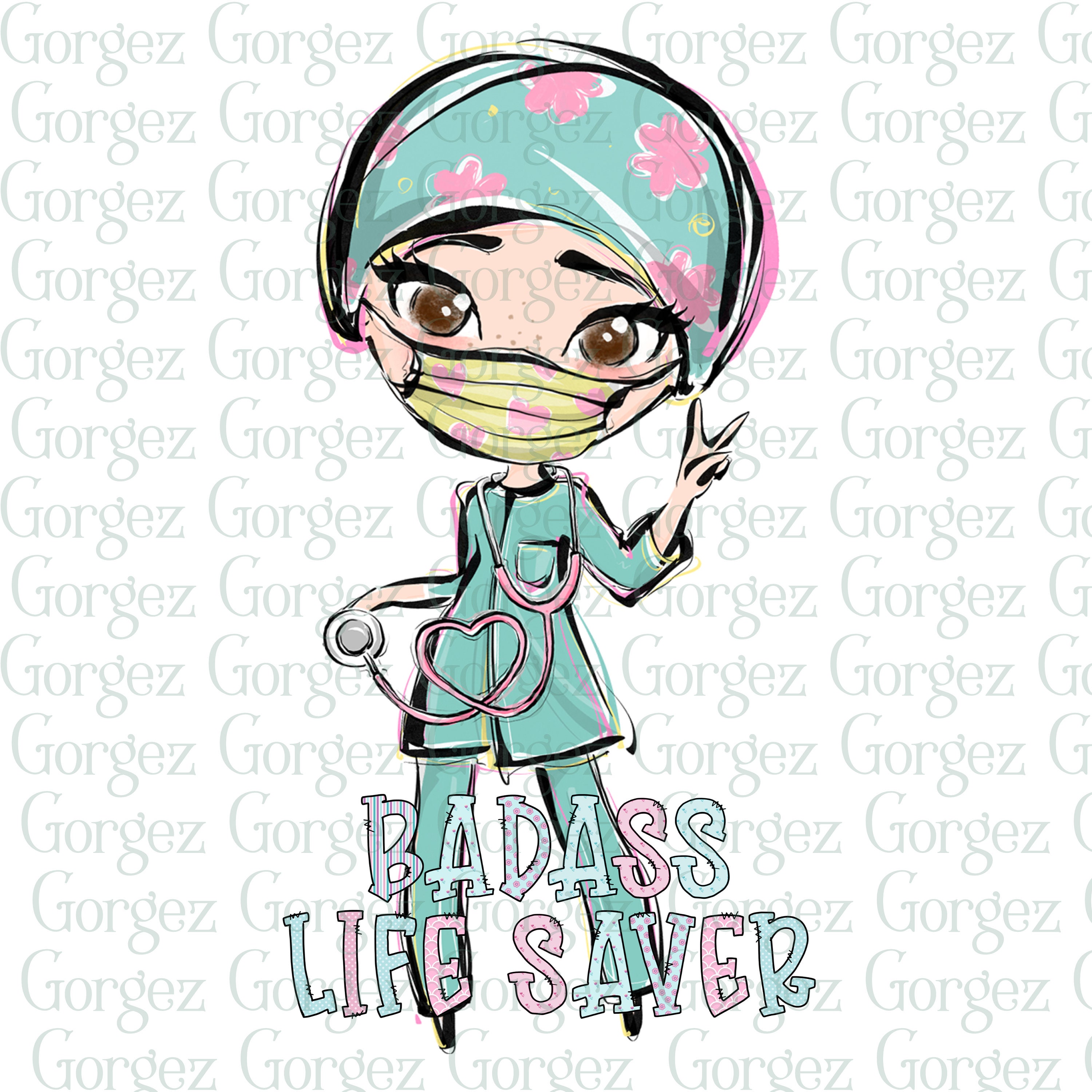 Badass Life Saver PNG Digital File. Sublimation Nurse | Etsy