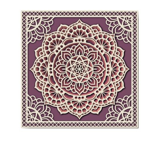 3d Layered Mandala With Square Frame Bundle 1. Four Designs. | Etsy