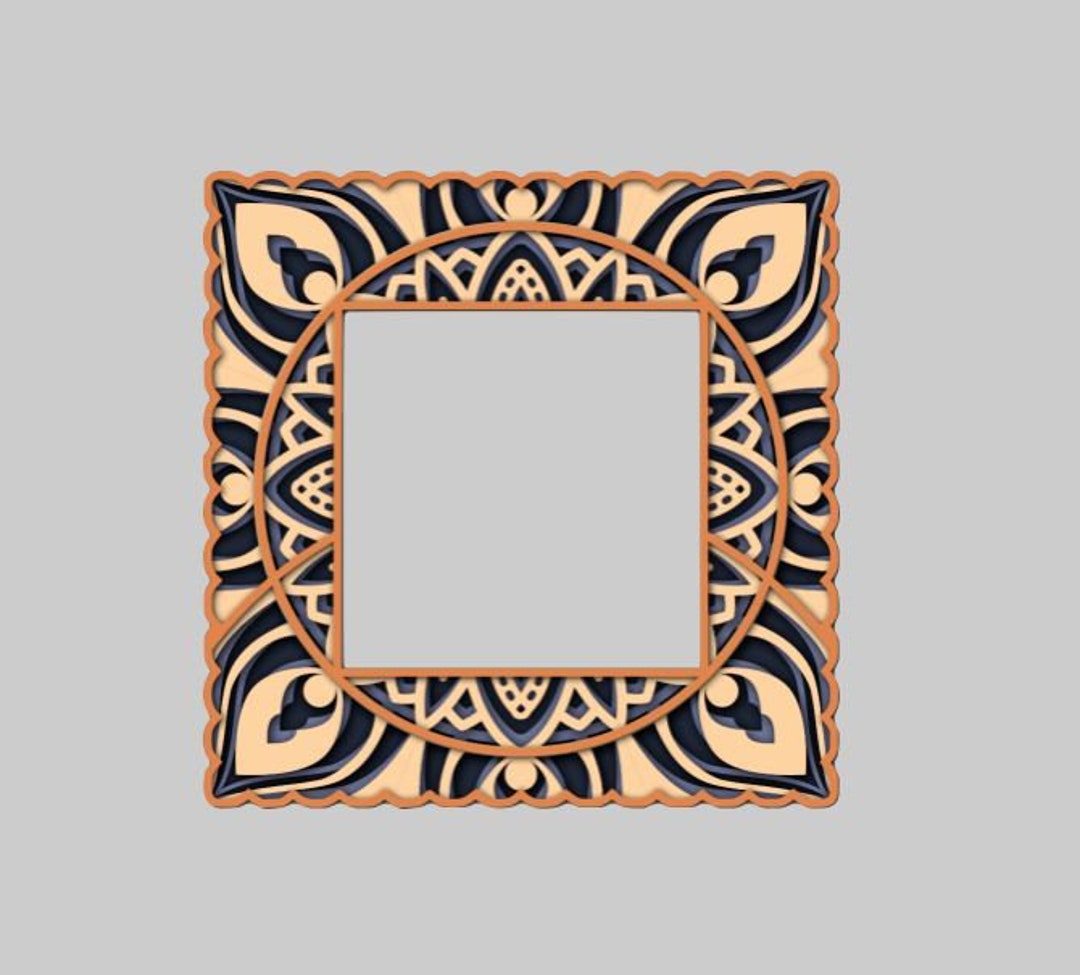 3d Layered Mandala Frame SVG Bundle #2. 4 Designs With Scalloped Edge ...