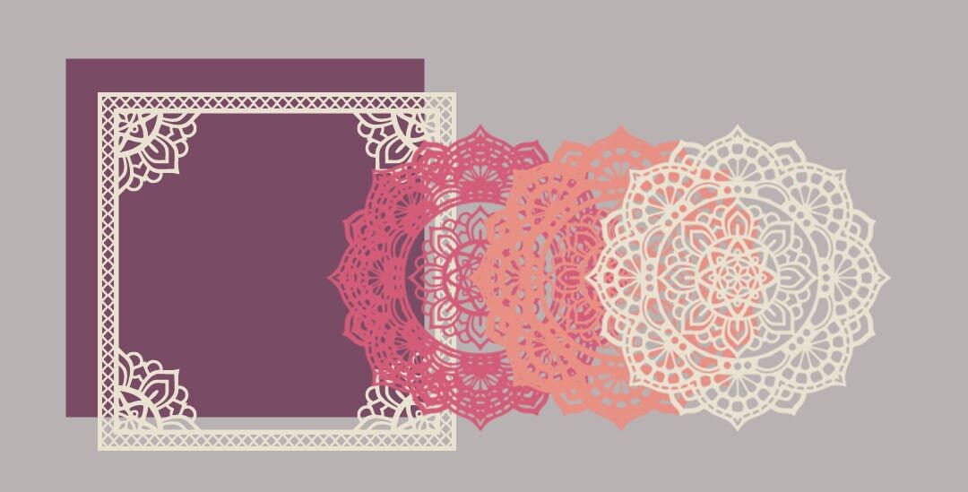 3d Layered Mandala With Square Frame Bundle 1. Four Designs. - Etsy