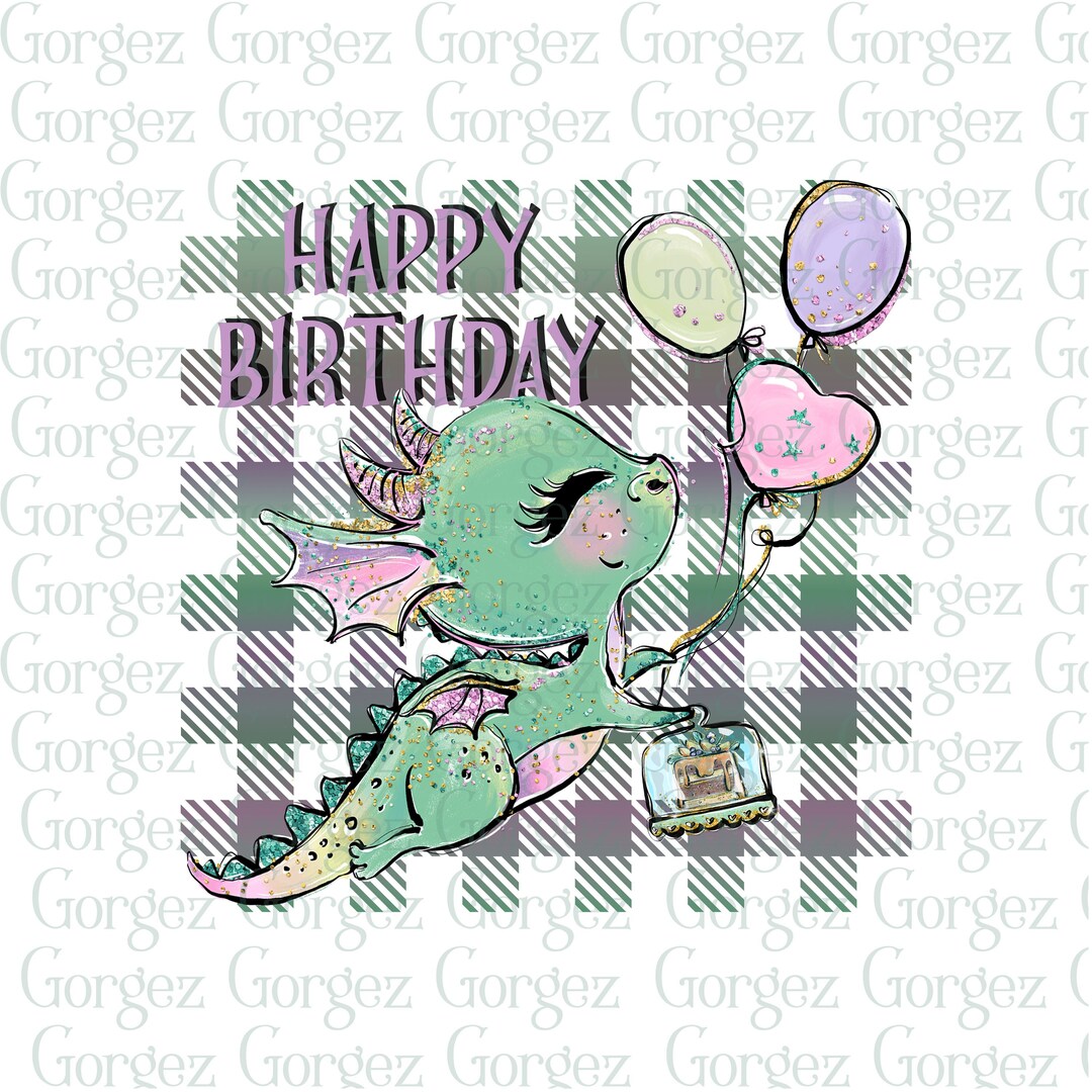 Feliz cumpleaños Dragón PNG. Dragón, Globos, Pastel de cumpleaños ...
