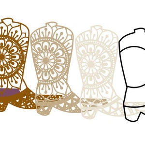 3d Layered Boot SVG. Cowboy Boot. 5 Layers. 2 Versions Included ...