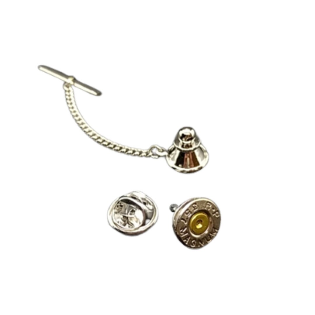 Custom Bullet Tie Tack With 2 Backs Including Chain - Etsy