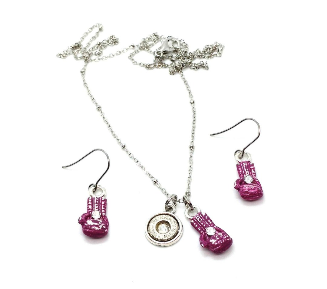 Pink Boxing Glove Bullet Jewelry Set - Etsy