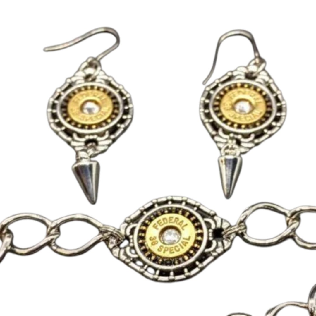 38 Special Spike Bullet Jewelry Set Bracelet and Earrings - Etsy