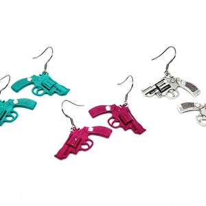 Handgun earrings choose color | Etsy