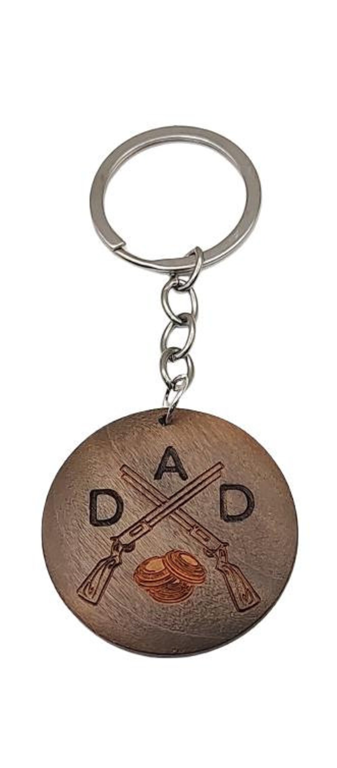 Wooden Keychain Laser Engraved Trap Shooting Dad - Etsy