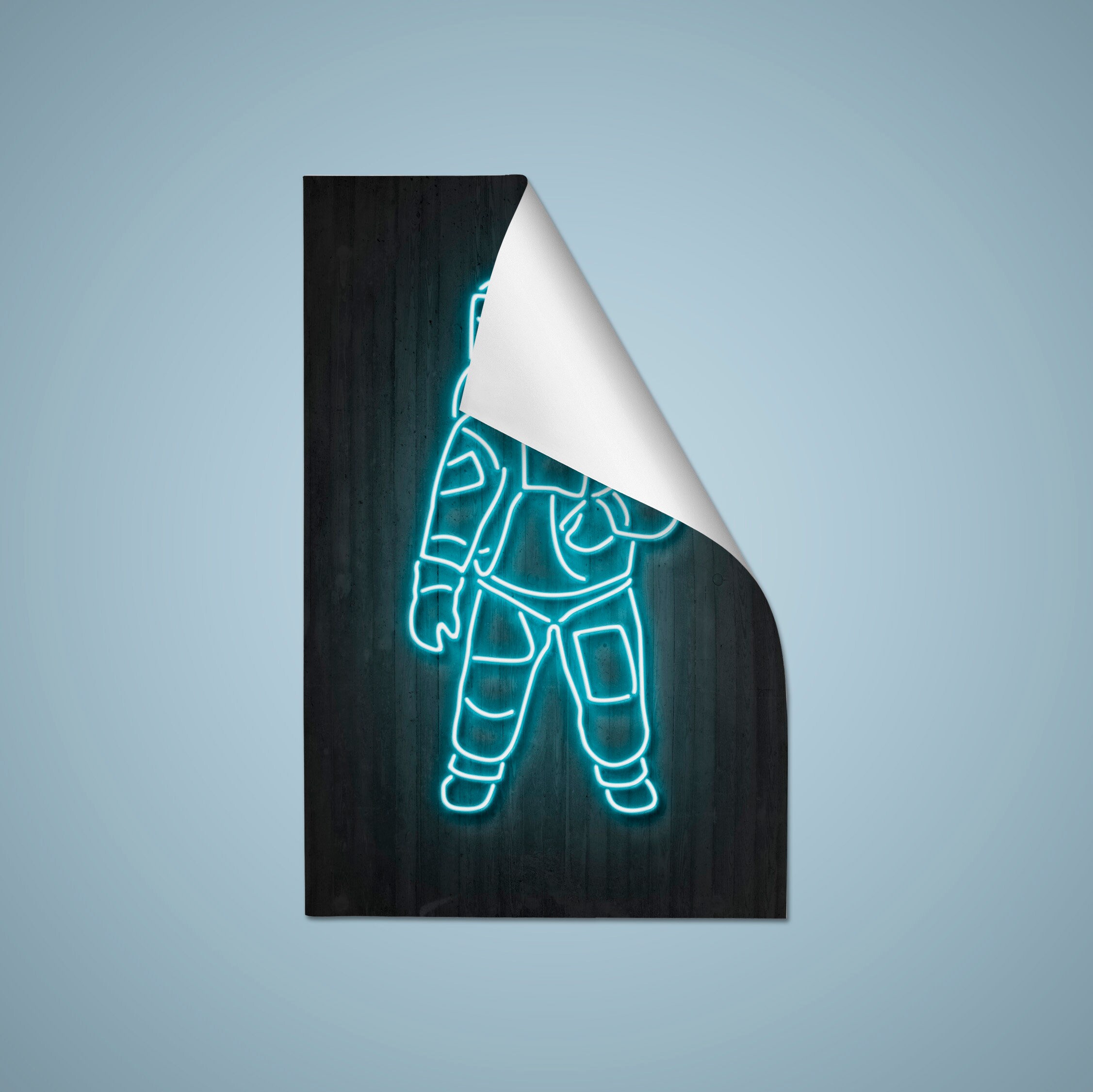 Astronaut Art Neon Art Neon Print Neon Décor Cosmos Print Man | Etsy