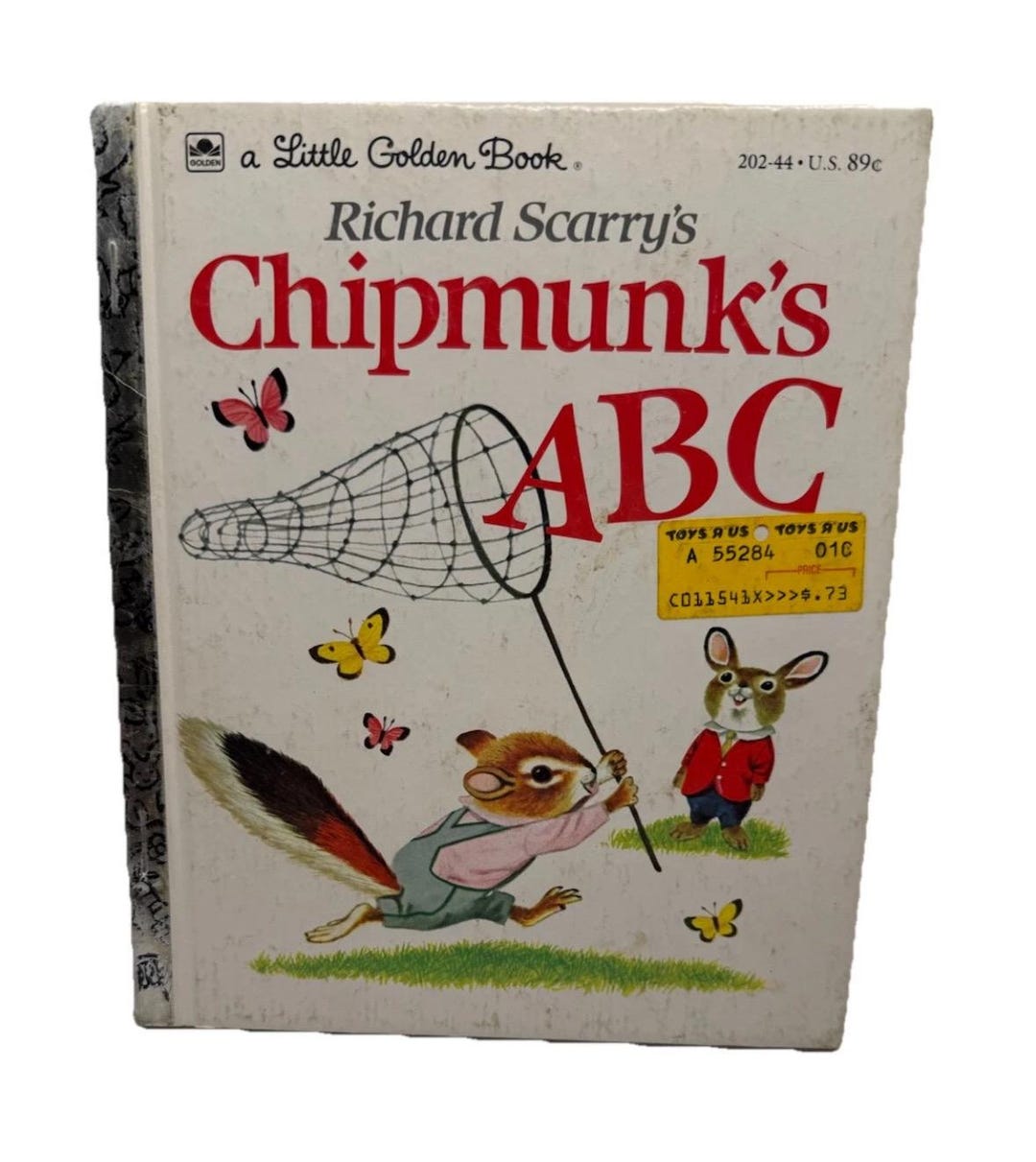 Richard Scarry's Chipmunk's ABC by Roberta Miller HC, 1963 - Etsy
