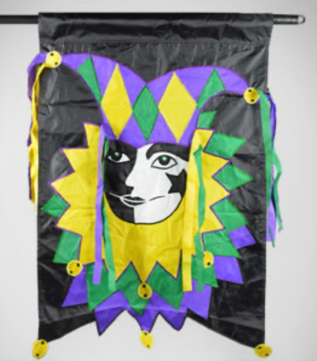 Mardi Gras Jester Banner Flag With Ribbons Double Sided 25x36 - Etsy