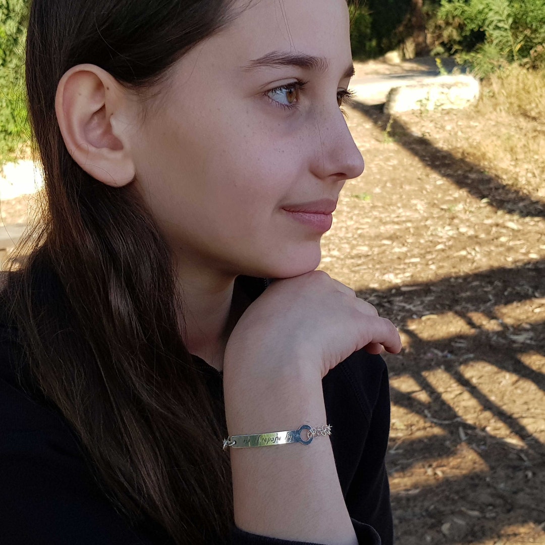 Personalized Sterling Silver Engraved Bracelet for Girls or Women - Etsy