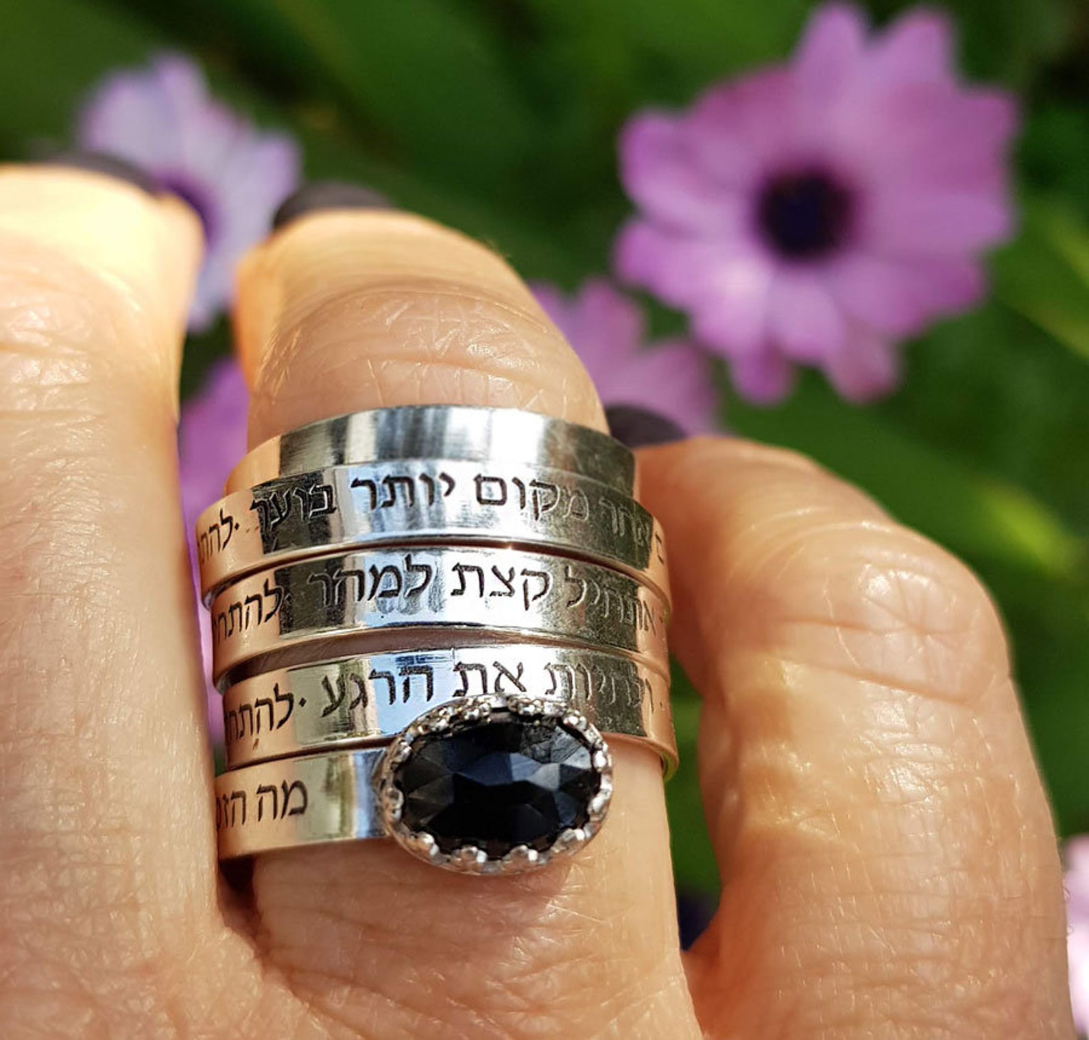 Personalized Ring Custom Ring Onyx Ring Engraved Ring - Etsy