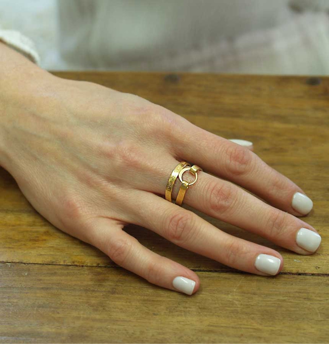 Gold Filled Hebrew Ring Engraved With Blessing of the Angels - Etsy