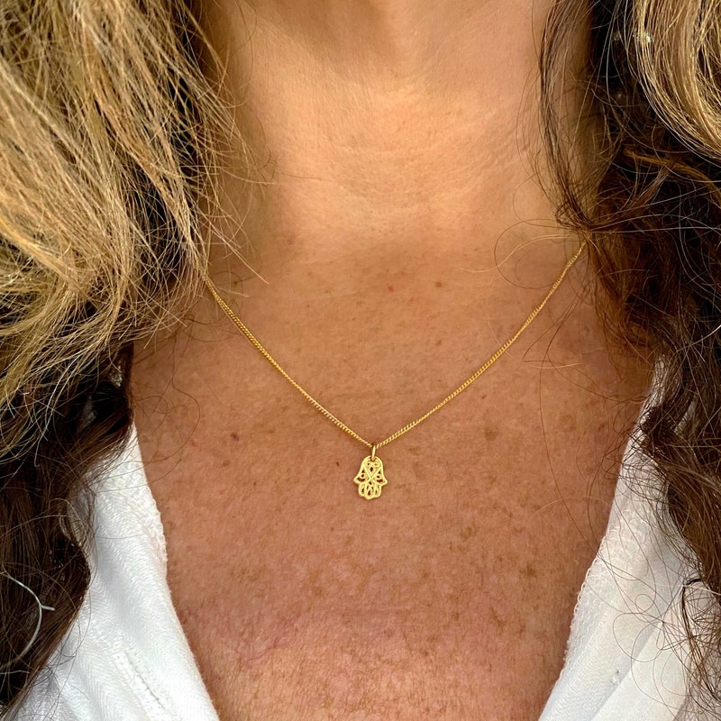 Hamsa Hand Golden Charm - Etsy UK