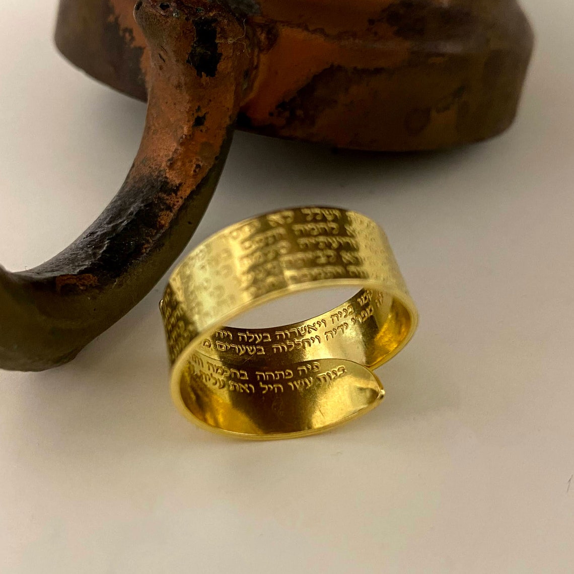 Jewish Ring for Women Engraved Ring Hebrew Ring Woman of | Etsy