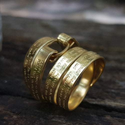 Woman of Valor Engraved Hebrew Ring Gold Jewish Ruby Ring - Etsy
