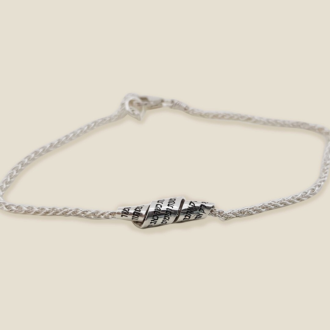 Personalized Sterling Silver Bracelet, Engraved Unisex Jewelry - Etsy